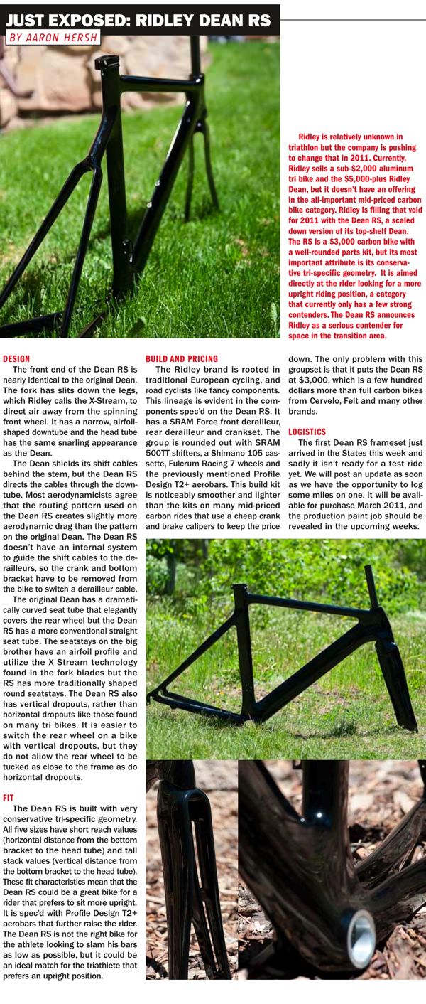 Just Exposed: Ridley Dean RS – Triathlete