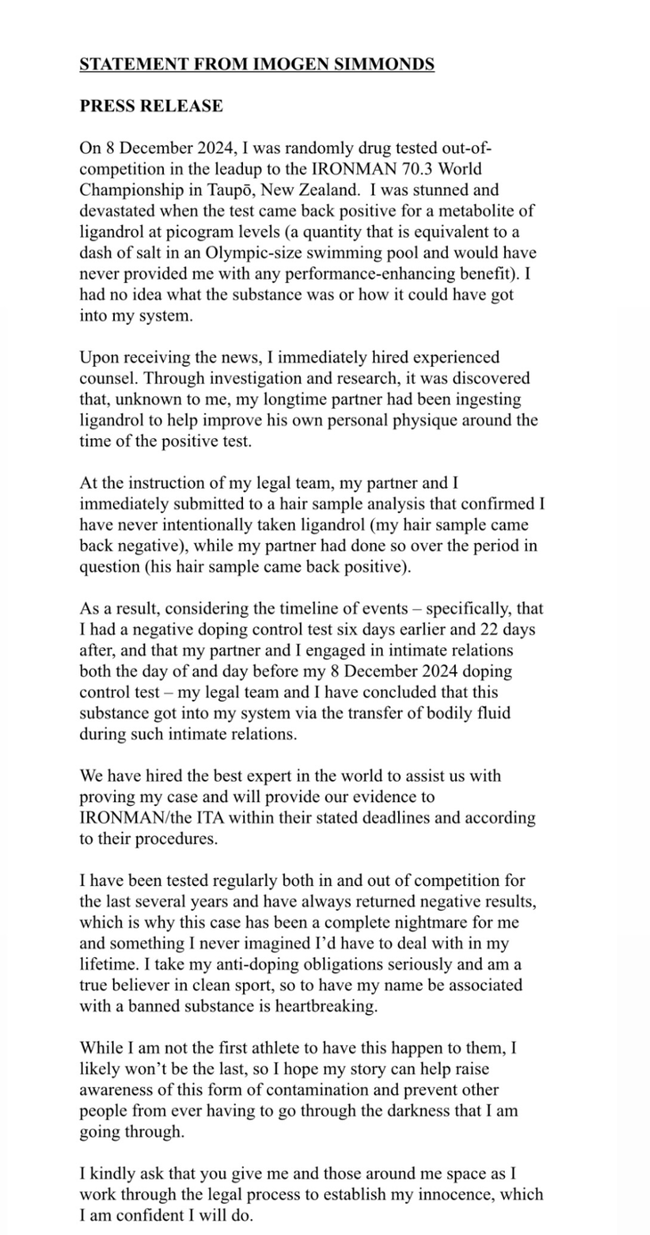 Imogen Simmonds Provisionally Suspended for Doping Violation– Triathlete